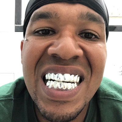 Silver Grillz 925 Sterling Custom Silver Teeth Real Diamond Cut Silver ...