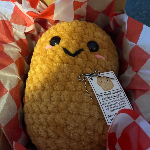 Emotional Support Chicken Nugget, Crocheted Nugget Plush, Gift for ...