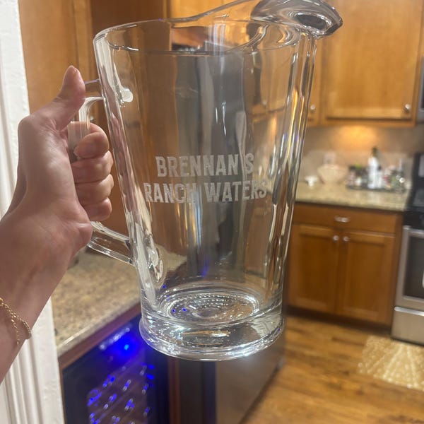 Custom Pitcher - Etched Glass Pitcher Housewarming Gift, Personalized ...