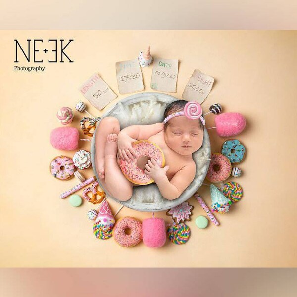 Newborn Digital Backdrop Birth Announcement Backdrop Baby Birth Stats ...