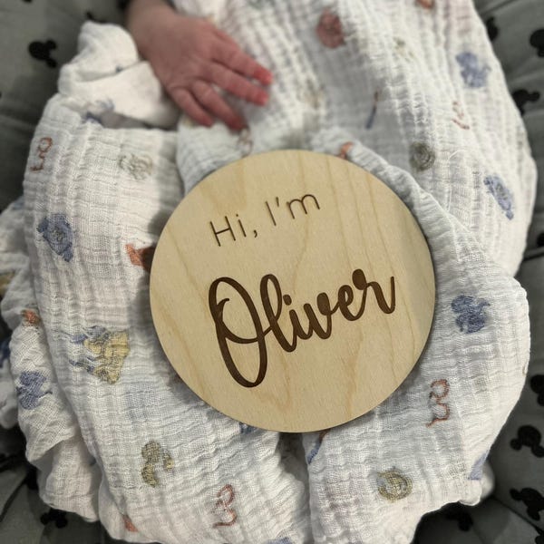 Hello My Name is Sign, Custom Wood Sign, Baby Name Reveal, Baby Name ...