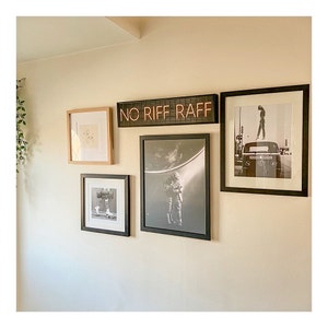 No Riff Raff Framed Neon Style Font Print Metal Sign Framed Print ...