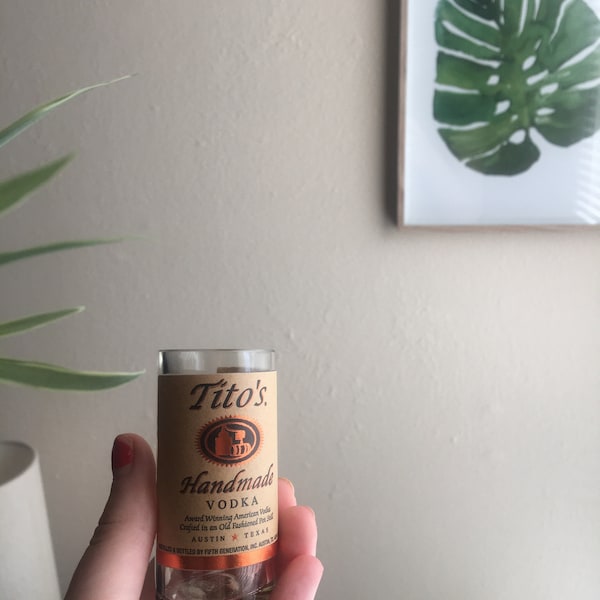 Vodka Shot Glasses Made From Recycled Tito's Miniature Bottles - Etsy