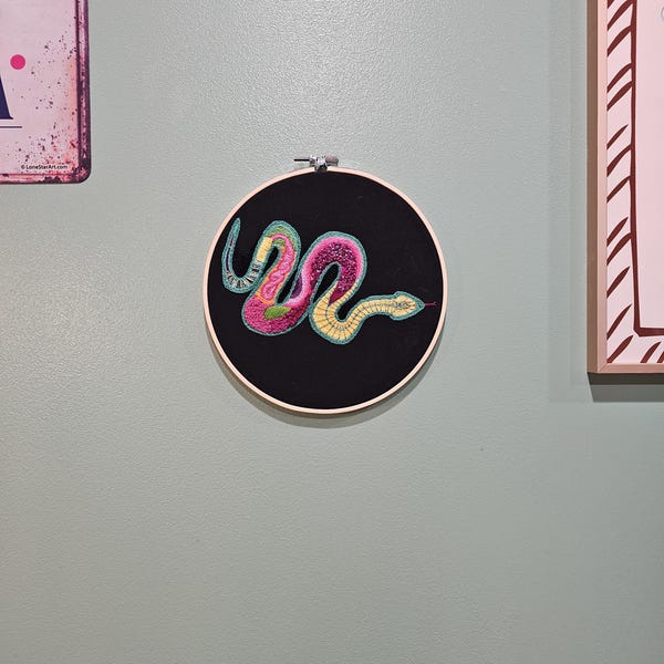 Hand Embroidered Snake Anatomy W/ Hoop - Etsy