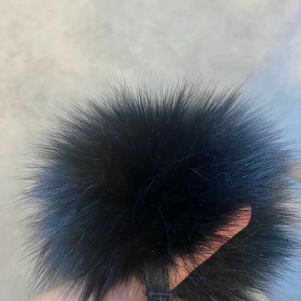 Large Fluffy Puffs Ball Bag Charm Pompom Keychain Fur Keychain Furry ...