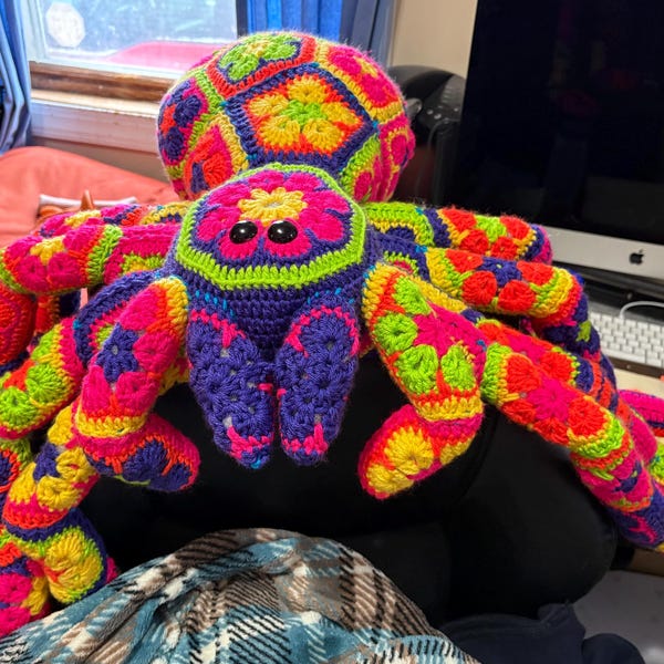 Crochet Pattern Solid Shapes Giant Tarantula Spider African Flower PDF ...