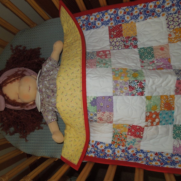 Kaffe Fassett Handmade Quilt, Green Drunkard's Path Curved Piecing ...