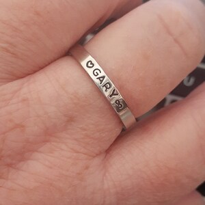 Engraved Stacking Ring Custom Silver Stainless Steel | Etsy