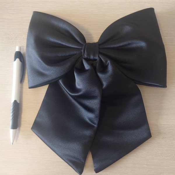 Chiffon Hair Bow Blue Bow With Pointed Tail Accessory for Girl Medium ...