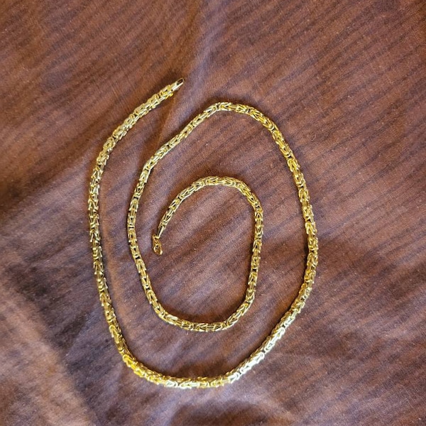 18K Solid Yellow Gold Box Chain Necklace, Real 18K Gold Box Chain for ...