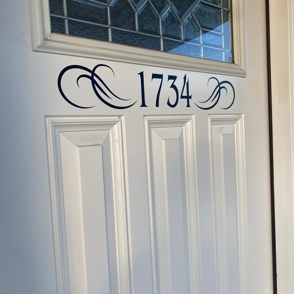 House Numbers Decal - Front Door Decal - Front Door Welcome - Vinyl ...