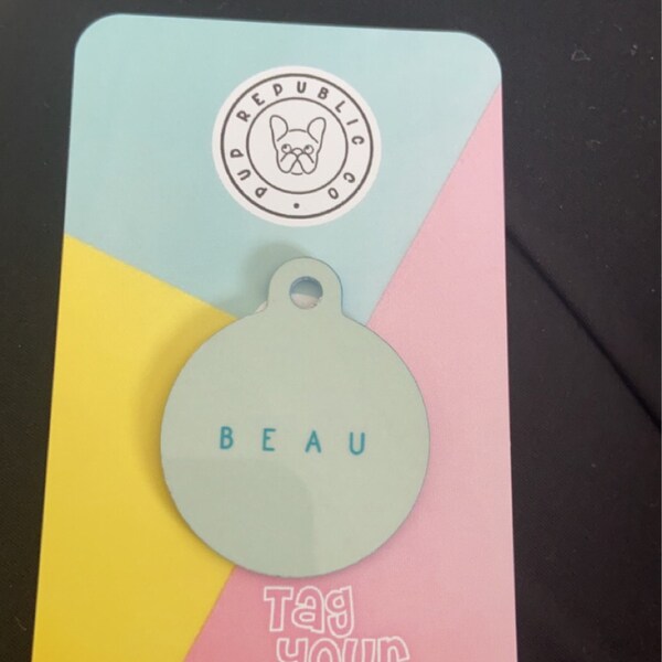 Blue Hunter Dog Tag Cat Tag Pet ID Tags - Personalised Name and Number ...