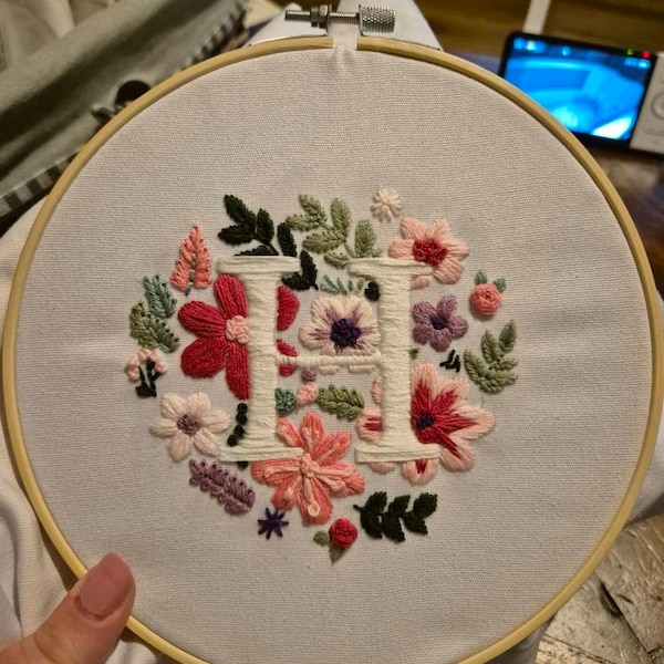 Alphabet Embroidery Pattern, Letter Hand Embroidery Pattern, DIY Hand ...