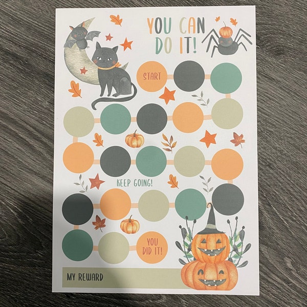 Printable Halloween Reward Chart | Instant Download Kids Behaviour ...
