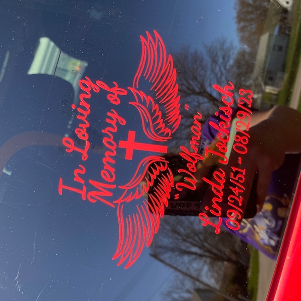 In Loving Memory Sticker Decal - Custom Memorial Decal - Personalized ...