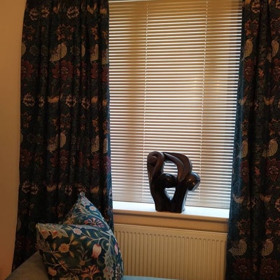 William Morris & Co Acanthus Velvet Portiere Door Curtain Slate Blue ...