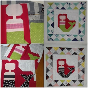 Set of 4 Pool Party Quilt Block Patterns Swimsuit | Etsy