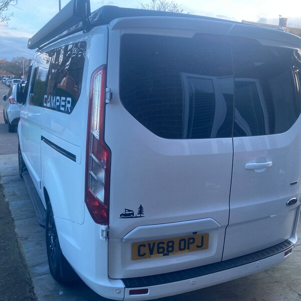 Transit Custom Badge Inlays Insert Back Door Vinyl Graphics Colour ...