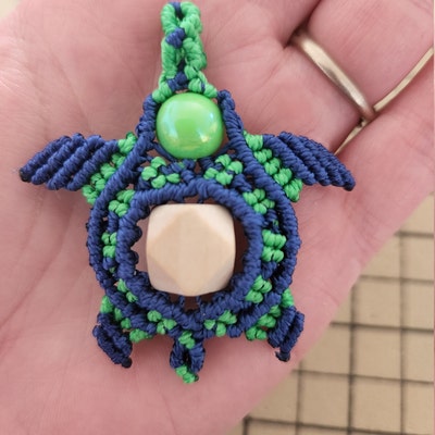 Macrame Turtle PDF Tutorial, Macrame Turtle Pendant Charm, Macrame PDF Instructions, Purse/ Bag ...