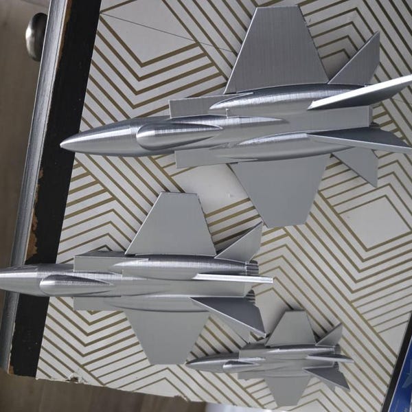 Silver Airplane Statue, Silver Advanced Fighter Jet Model, Metallic ...
