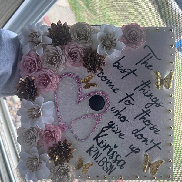 Pink Graduation Cap Topper, Graduation Cap - Etsy