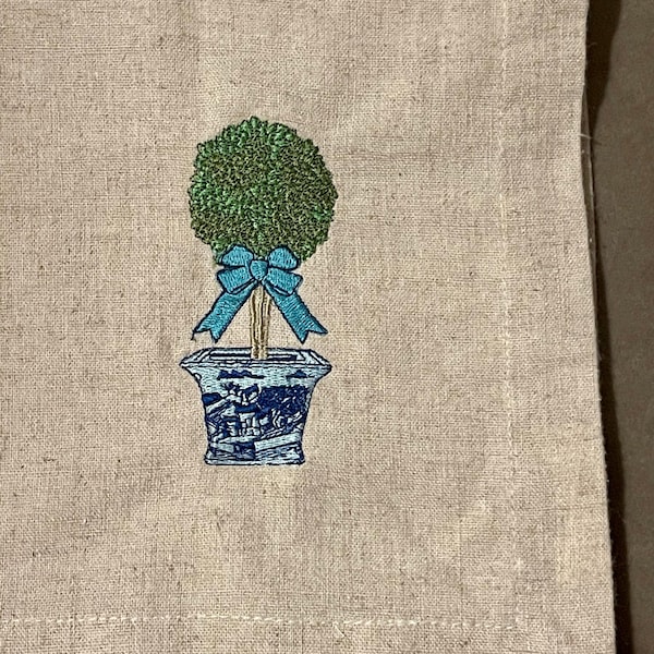 Chinoiserie Topiary Embroidery - Blue Willow - Machine Embroidery File ...