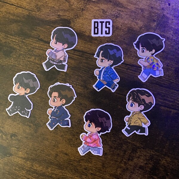 BTS "fake Love" Running Chibi Stickers - Etsy