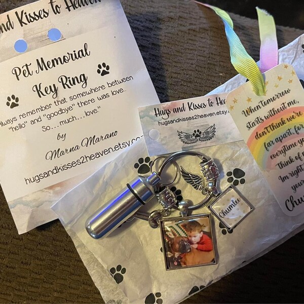 Pet Memorial Key Ring Pet Memorial Keychain With Custom Photo and ...