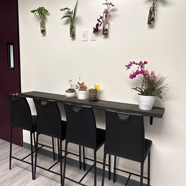 Modern 11.25" Deep Loft Bar Table, Narrow Home Office Desk, Apartment ...