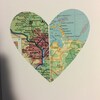 Long Distance Relationship - Map Heart in Two Places Custom Map Card - Etsy
