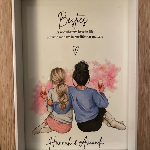 Best Friend Print Personalised Print Quote Wall Art Best Friend Gift ...