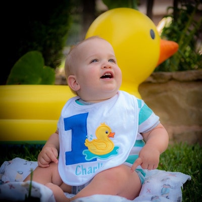 Duck Birthday Bib-1st Birthday Bib-rubber Ducky Birthday Bib Smash Cake ...
