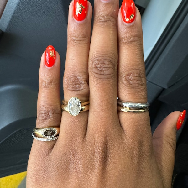 14k Oval Diamond Pave Signet Ring, Engraved Signet Ring, Gold Pinky ...