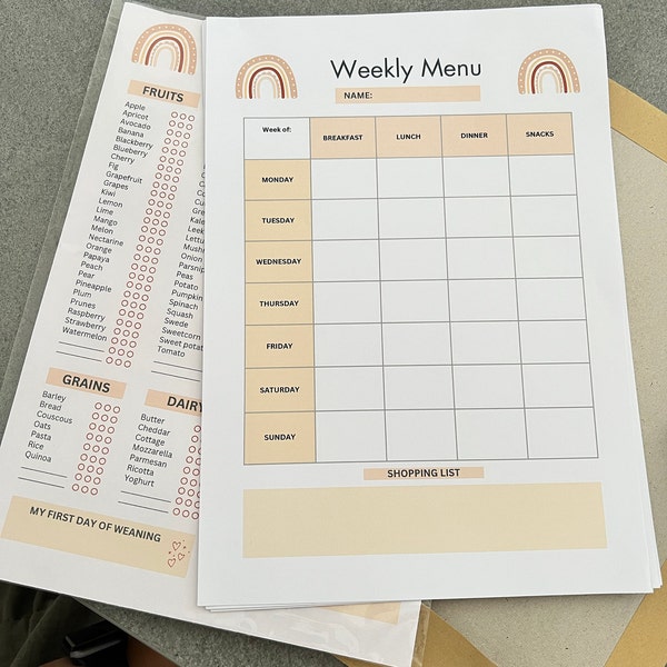 Personalised Baby Weaning Chart, Print at Home, 100 Before 1, Baby’s ...
