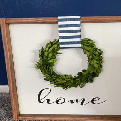 Wood Home Boxwood Wreath Farmhouse Sign - Etsy