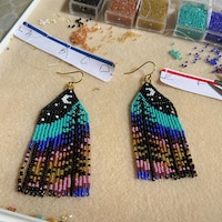 Aurora Borealis North Pole Seed Bead Fringe Earring Pattern, Northern ...