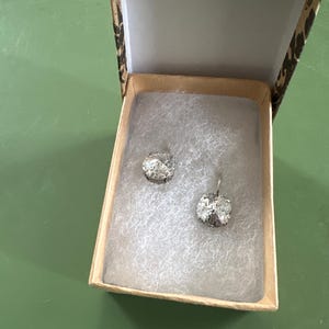 Round Brass and Sterling Silver Earrings, Two Tone Disc Earrings, 1.25 ...