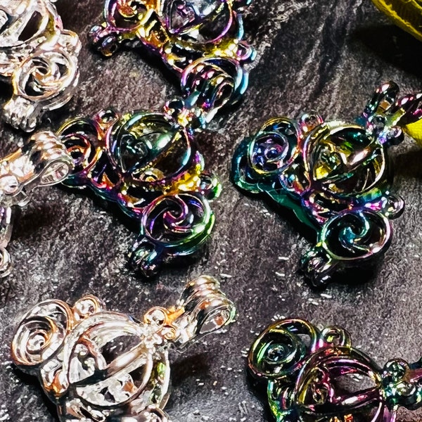 5pcs Openable Cute Cat Locket Double Sided Dull Silver Rock Lava Bead ...