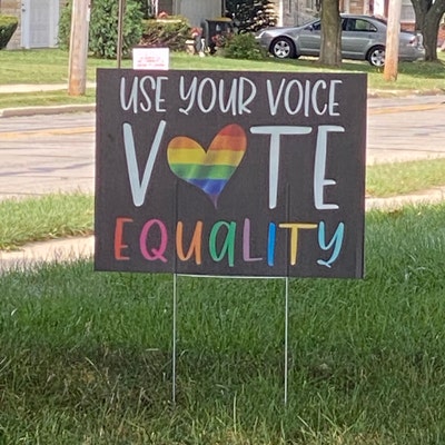 Rainbow Vote Sign Gay Pride Yard Sign LGBTQ Vote Election - Etsy