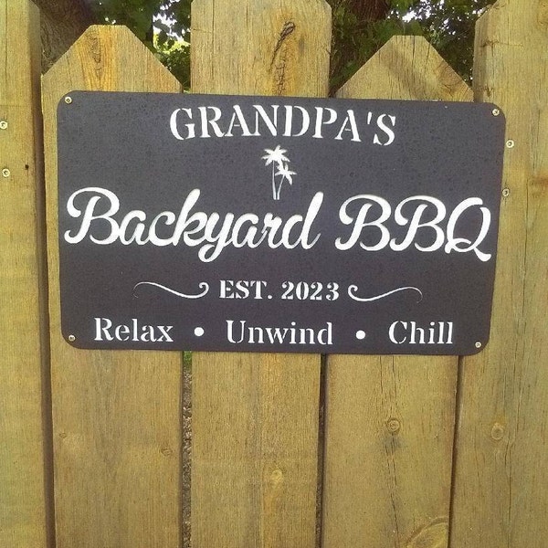 Personalized Backyard Pool Metal Sign / Outdoor Wall Decor / Metal Wall ...