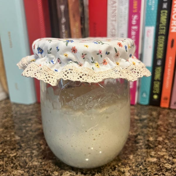 Muslin & Lace Large Bowl Cover / Sourdough Proofing Basket Bonnet ...