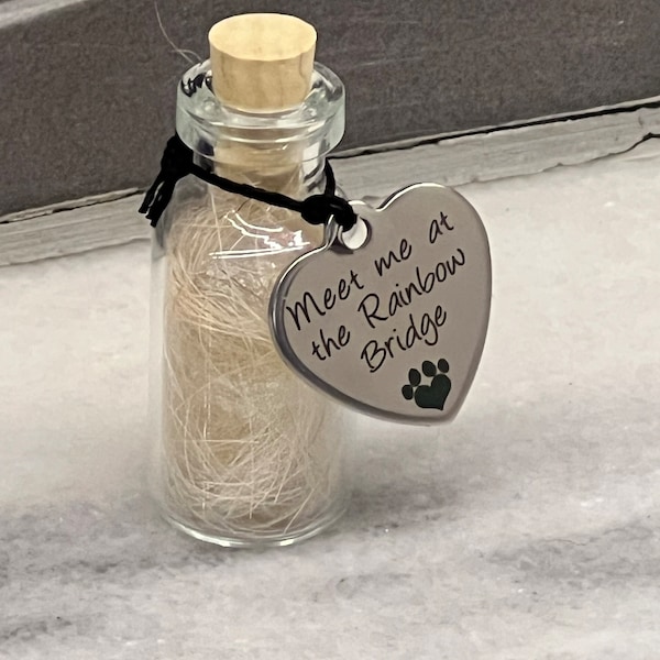 Rainbow Bridge Memorial Keepsake Vial for Pet Fur or Ashes • Pet Loss ...