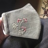 Hand Embroidered Face Mask on Linen for Women, Reusable Eco Friendly ...