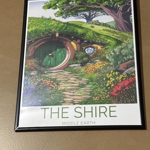 The Shire Travel Poster, Middle Earth Decor, Shire Wall Art, Middle ...