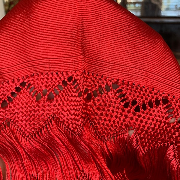 Artisanal Mexican Shawl. Braided Shawl. Handmade Mexican Shawl. Hand ...