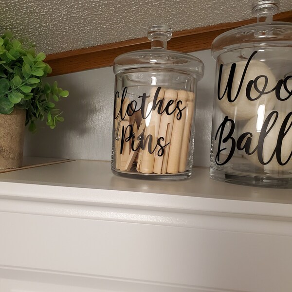 Clothes Pins Label Decal / Laundry Room Decor / Clothes Pins Label ...