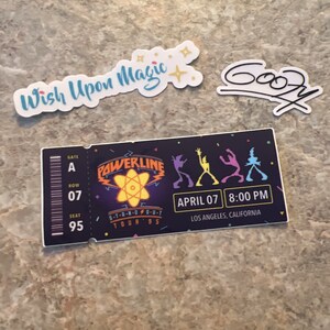 Powerline Concert Ticket Transparent Sticker/ Goofy Max Disney Bujo ...
