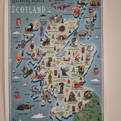 Illustrated Map, Mythical Beasts of Ancient Greece, Art Print - Etsy