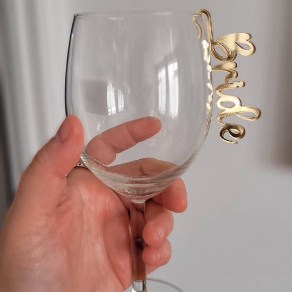 Wedding Wine Glass Name Tags - Wine Glass Charms - Wedding Wine Glass ...