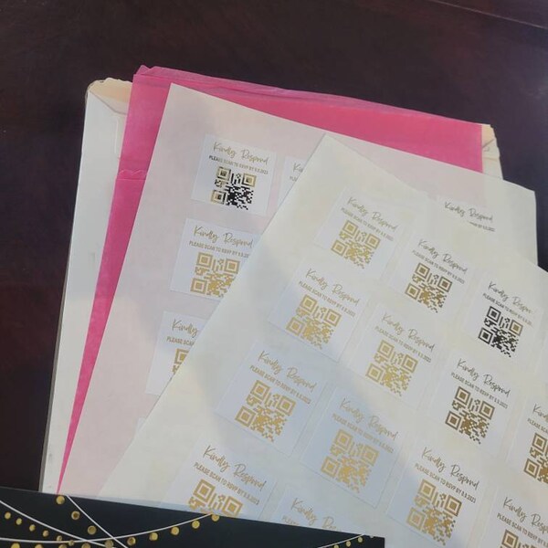 Personalized Wedding RSVP Sticker With QR Code Custom Handmade QR Code ...